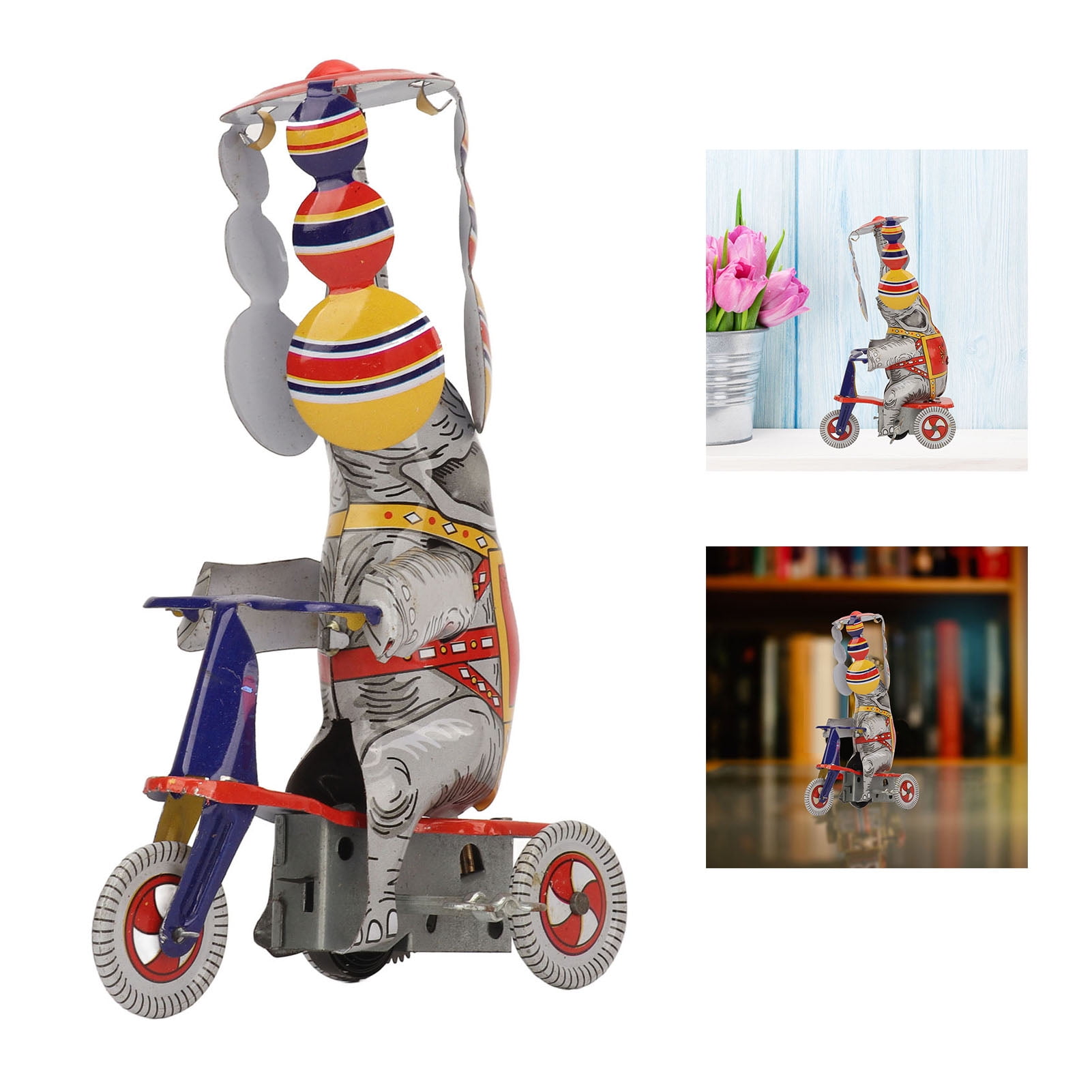 Click here for Estink Elephant On Tricycle Tin Toy  Elephant Wind... prices