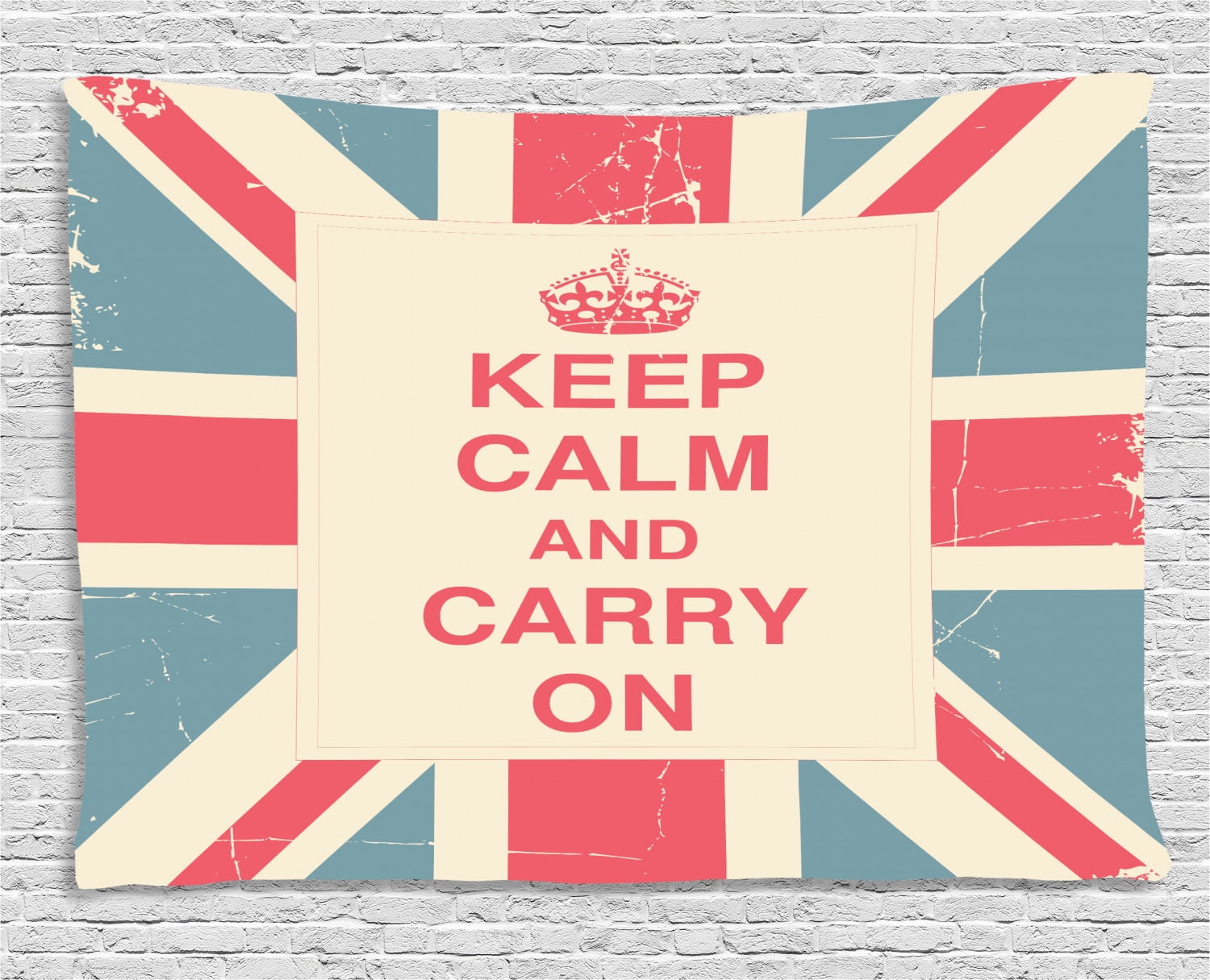 Keep Calm Tapestry, Keep Calm and Carry On Text against the British ...
