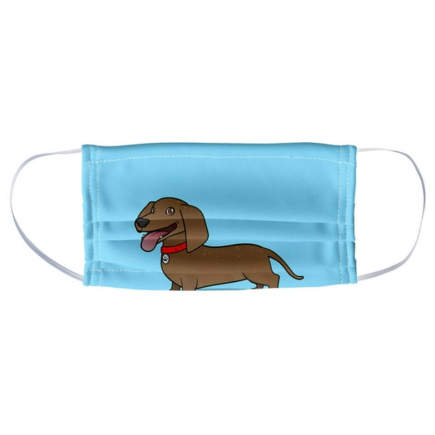 Dachshund Wiener Dog Cartoon 1-Ply Reusable Face Mask Covering, Unisex ...