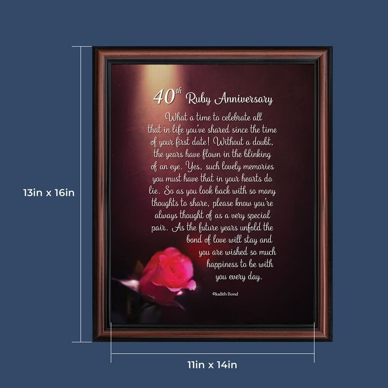 Ruby 40th Wedding Anniversary Poems