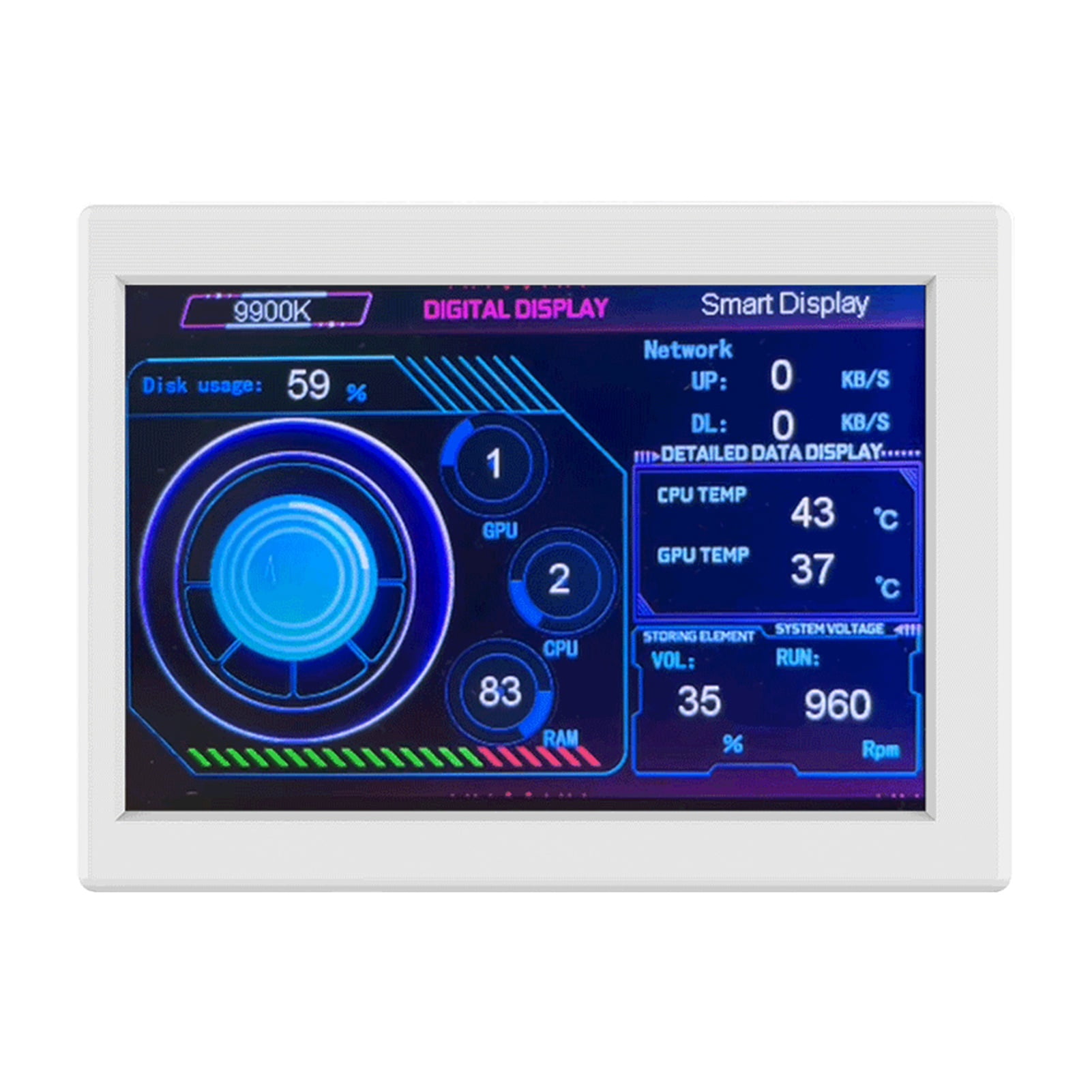 Monitor IPS de 3.5 Pulgadas Monitor Monitor de CPU Monitoreo de la GPU ...