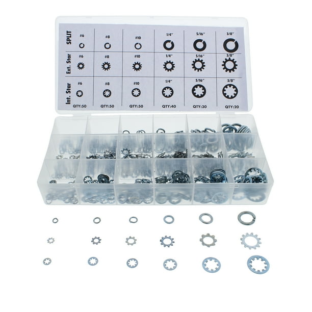 ABN Lock Washer 720-Piece Assortment Kit – Metric & SAE Star & Split ...