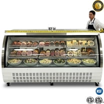 82" Commercial Refrigerated Deli Display Case – Curved Glass Meat ...