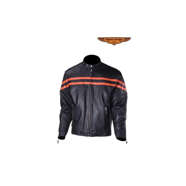 Mens Racer Jacket with Orange Racing Stripes - Large - Walmart.com