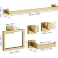 10-Piece Brushed Gold Bathroom Accessories Set – 23.6" Towel Bar, Towel ...