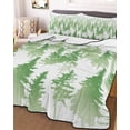 68x98in Quilt Bedding Set, Abstractions Green Forests Lightweight ...