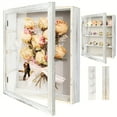 11x14 Large Memory Display Box with 4 Removable Shelves, Linen Backing ...