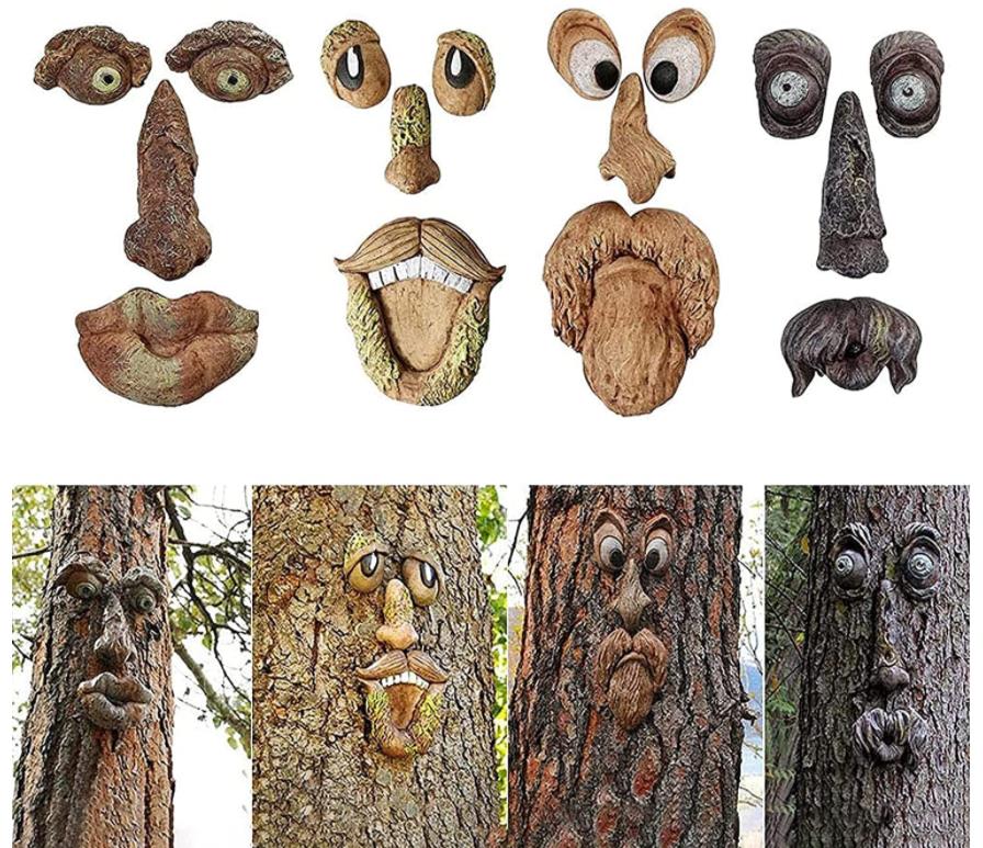 SYWAN Old Man Tree Face Decor,Tree Hugger Yard And Garden Sculptures ...