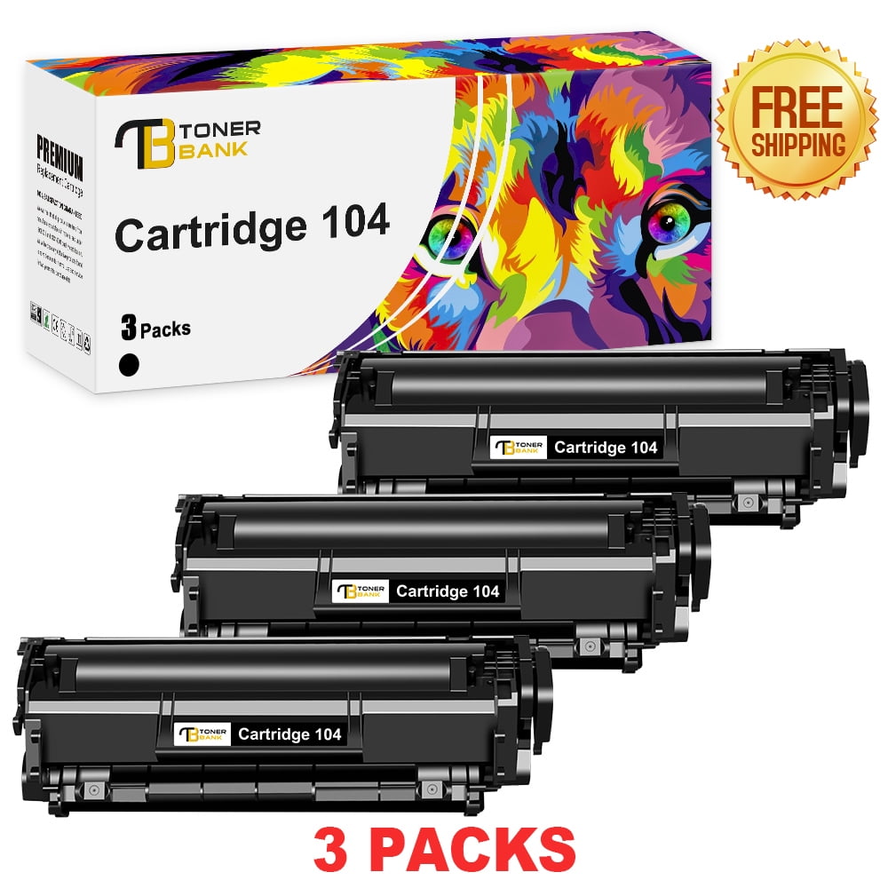 Toner Bank 3-Pack Black Toner Cartridge Compatible for Canon 104 CRG ...