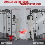 Smith Machine, 2000 lbs Weight Rack with Cable Crossover Machine,Multi ...