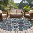 Bohemian Floral 6FT Round Area Rugs for Living Room Boho Tribal Ethnic ...