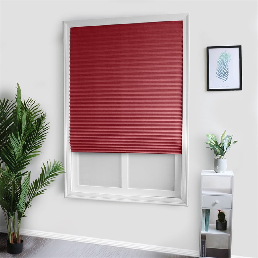 Red Window Shades Cordless Window Blinds Pleated Fabric Shades for ...