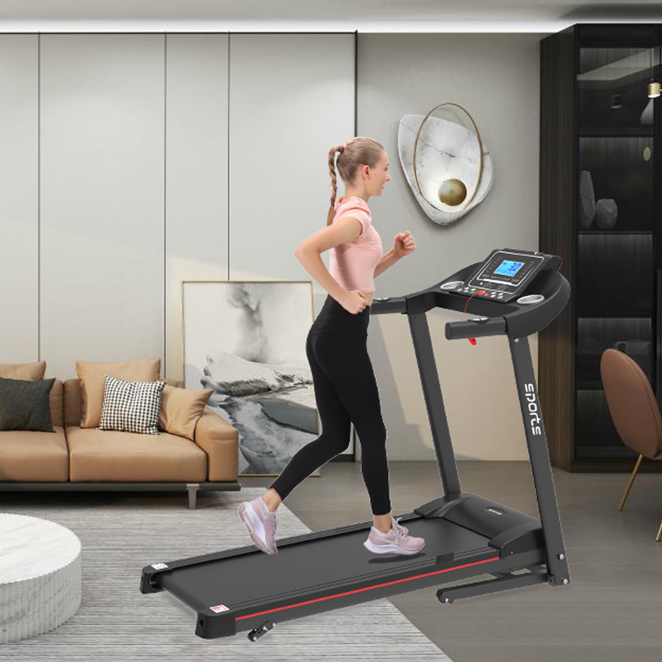 URHOMEPRO Electric Treadmill with 3 Incline Options, Folding Treadmill ...