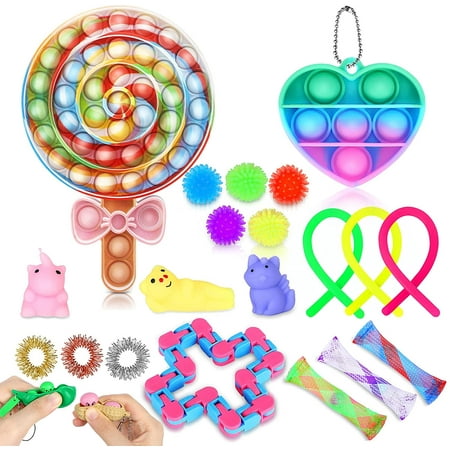 Fidget Toy Set, Cheap Sensory Toys Pack for Kids Adults, Fidget Box with Simple Dimple and Pop ...