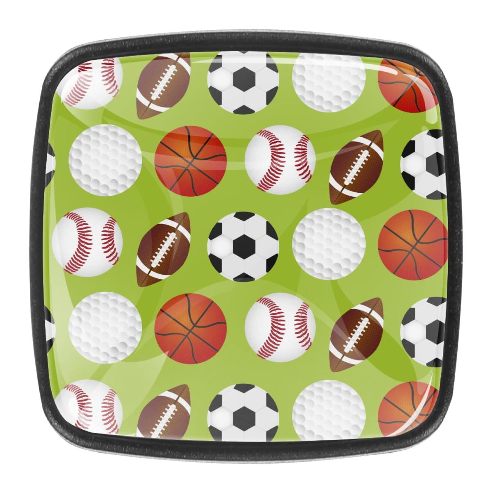 4 Pcs Square Cabinet Handle Cupboard Knob Drawer Pulls Handle Sports ...