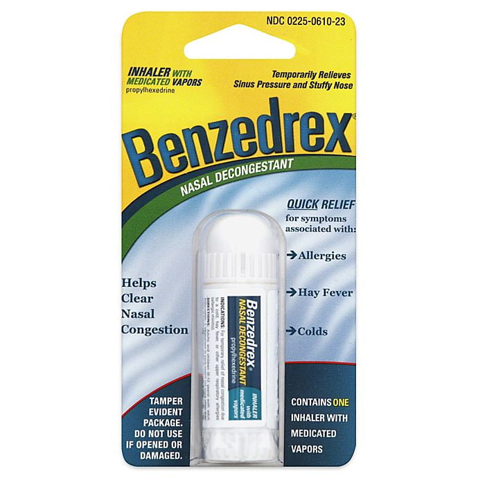Benzedrex® Nasal Decongestant Inhaler with Medicated Vapors - Walmart.com