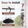 Large Hummingbird Wind Chimes Outdoor Garden Decor Black Aluminum Tubes ...