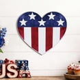 4th/Fourth of July Decorations Heart Wreath for Front Door Wooden Red ...