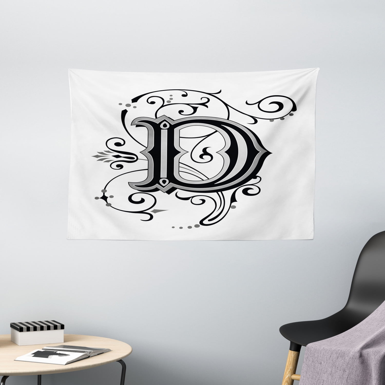 Letter D Tapestry, Initial Letter from Medieval Scrolls Capital D ...