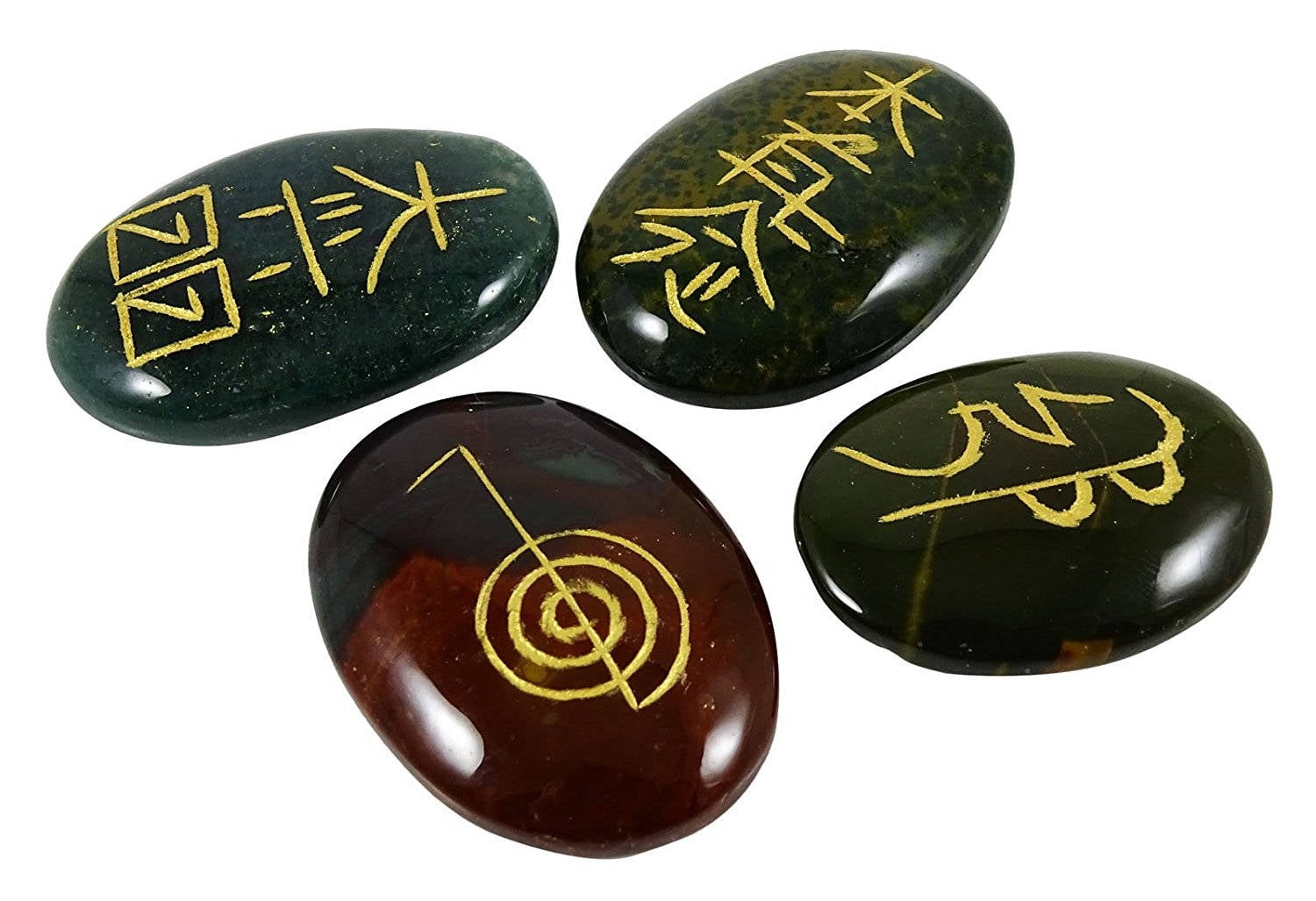 Harmonize Blood Stone Set Of 4 Chakra Symbol Spiritual Gift Dowsing ...