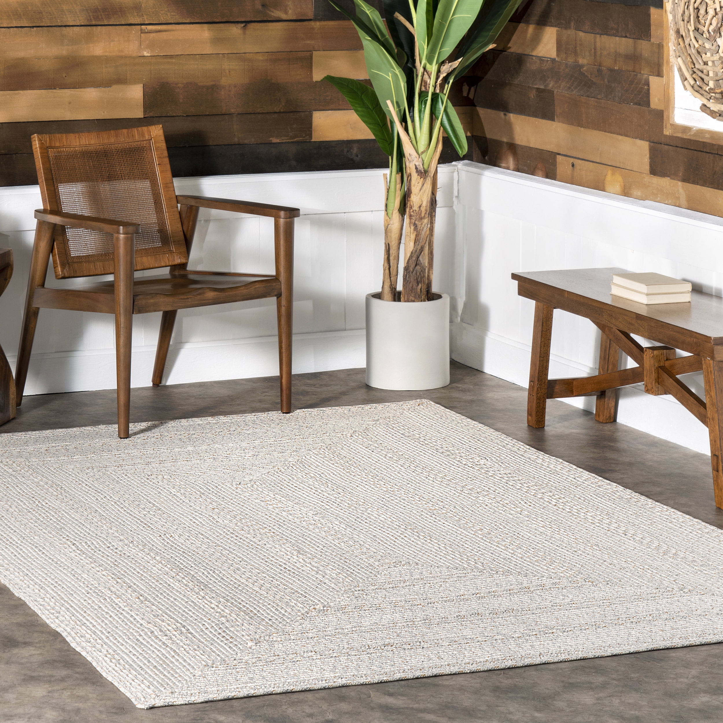 nuLOOM Large Indoor/Outdoor Woven Area Rug, Rowan Braided Texture, 9' x ...
