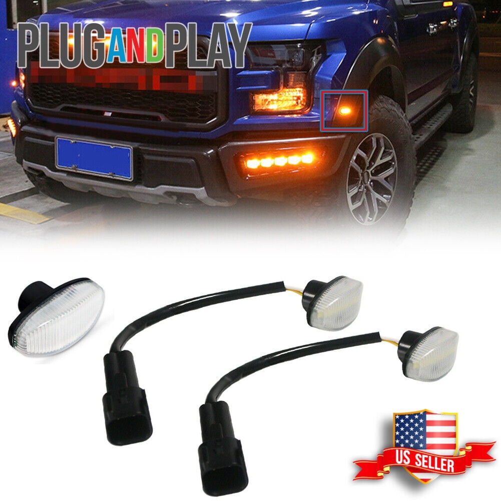 GTINTHEBOX 12-SMD Amber Led Front Side Marker Light For Ford Raptor ...