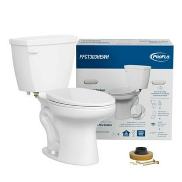 Proflo Pfct101he Jerritt 1.28 GPF Two-Piece Elongated Toilet with Bowl ...