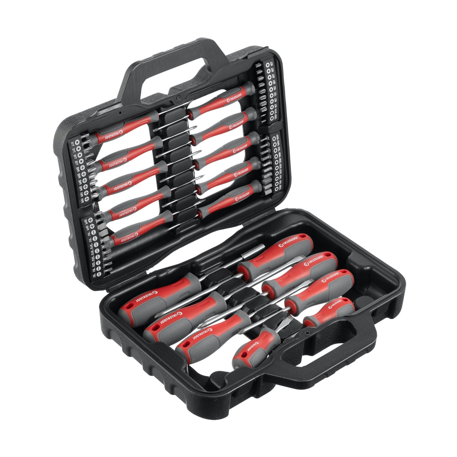 INTERTOOL 58-Piece Magnetic Screwdriver Set with Case, Precision Screw Drivers, Assorted Bits ...
