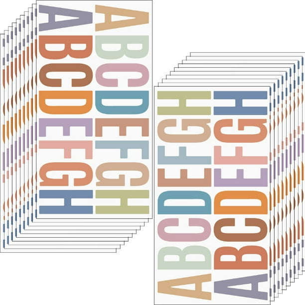 20 Sheets Colorful Letter Sticker, Alphabet Sticker Self Adhesive ...