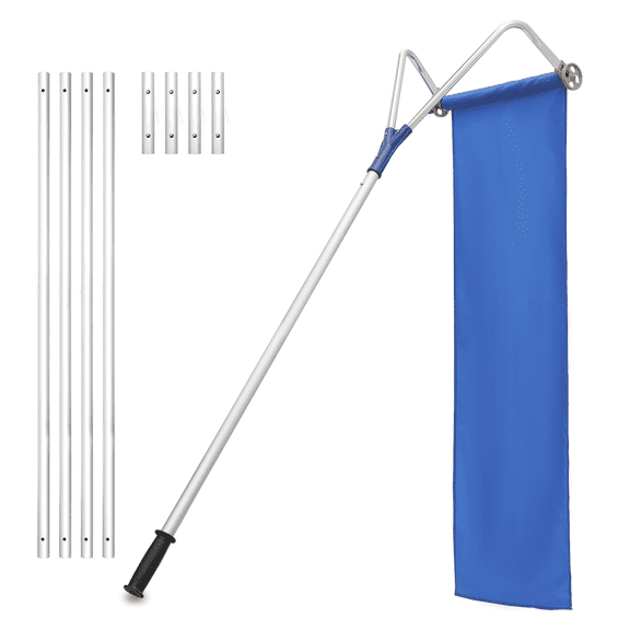 Best Choice Products 36in Galvanized Blade Hand Snow Pusher w/ 2 Wheels ...