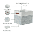 DECOMOMO Large Fabric Storage Baskets, Collapsible Cube Box 13x15x13 ...