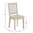 Weston Home Farmhouse Rattan Back Beige Seat Wood Dining Chairs Set Of