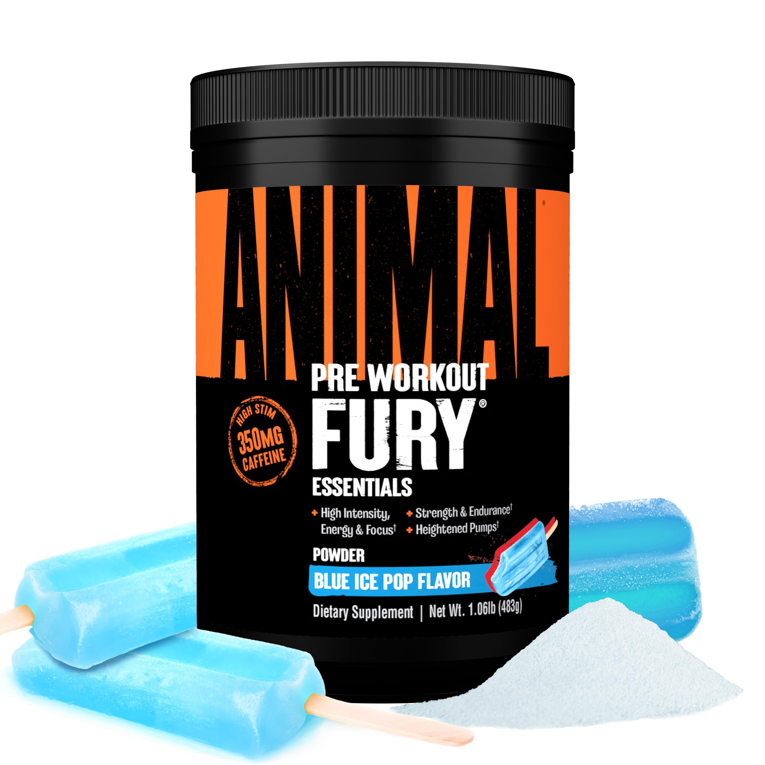 Polvo para antes del entrenamiento Animal Fury Energy, 30 porciones ...