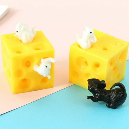 Mouse Cheese Toy Stress Relief Toy Toy TPR Eco-Friendly Material Mouse ...