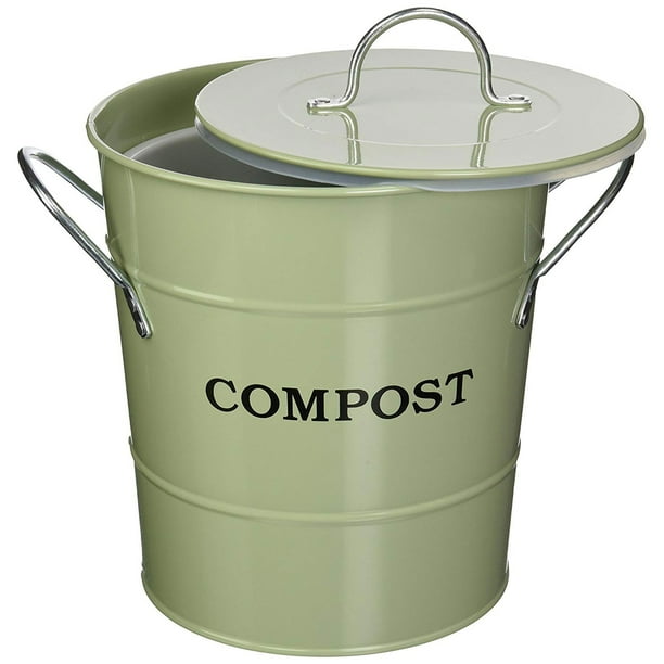 Exaco Trading CPG801 1 Gallon 2 in 1 Indoor Kitchen Compost Container ...