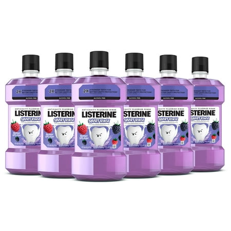 Listerine Smart Rinse Kids Alcohol-Free Anticavity Sodium Fluoride ...