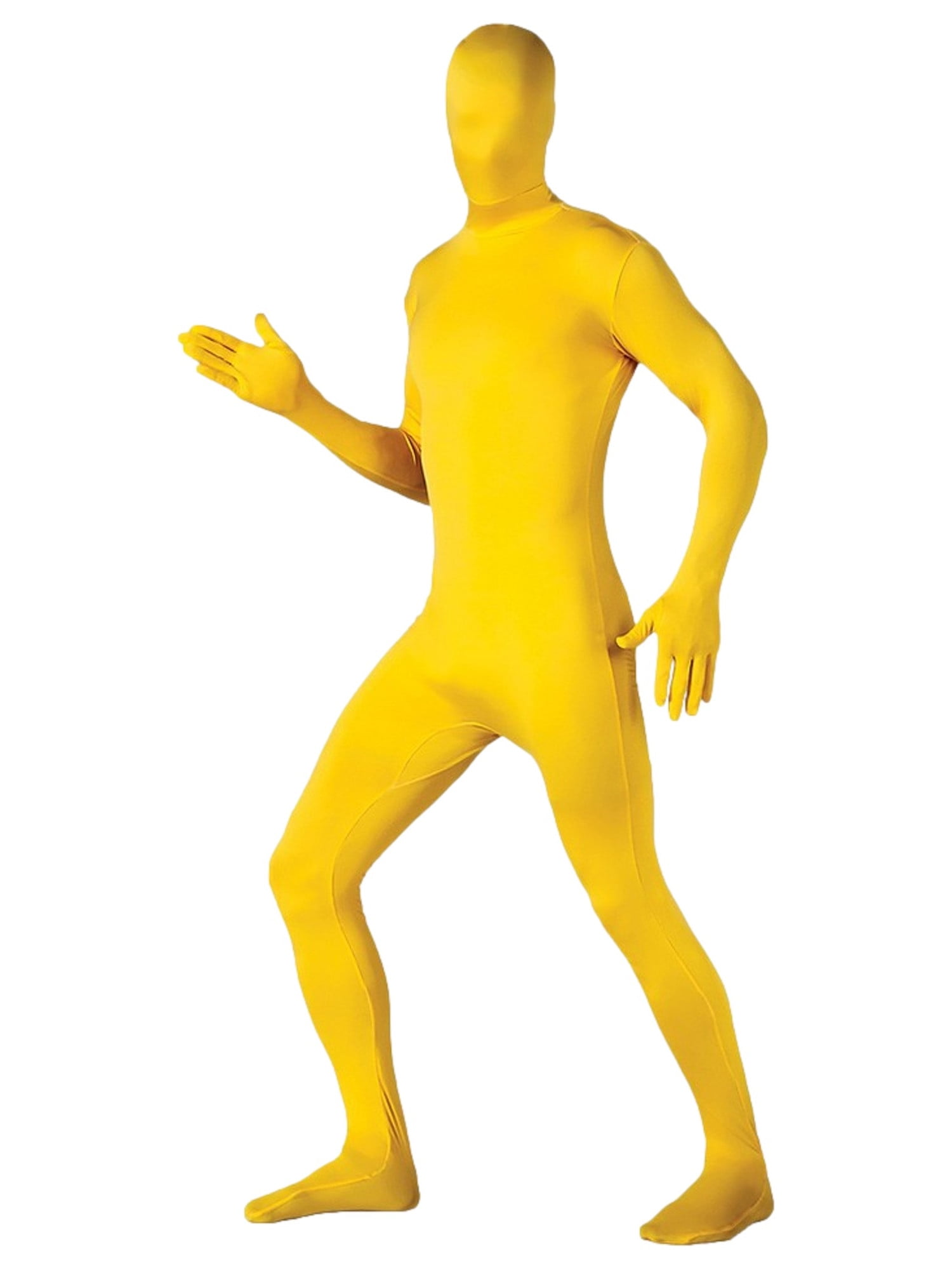 Rubies Mens Yellow Full Body Stretch Jumpsuit Costume With Removable ...