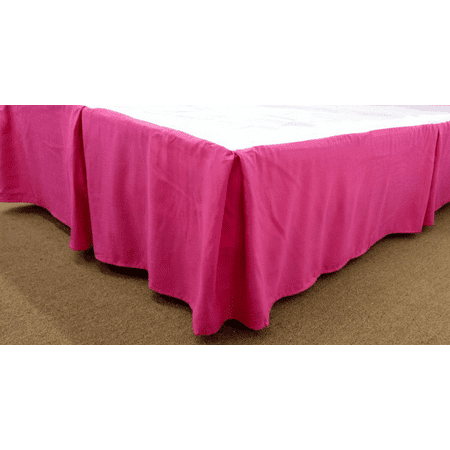 Qutain Linen Tailored Bed Skirt Dust Ruffle Solid Hot Pink King Size ...