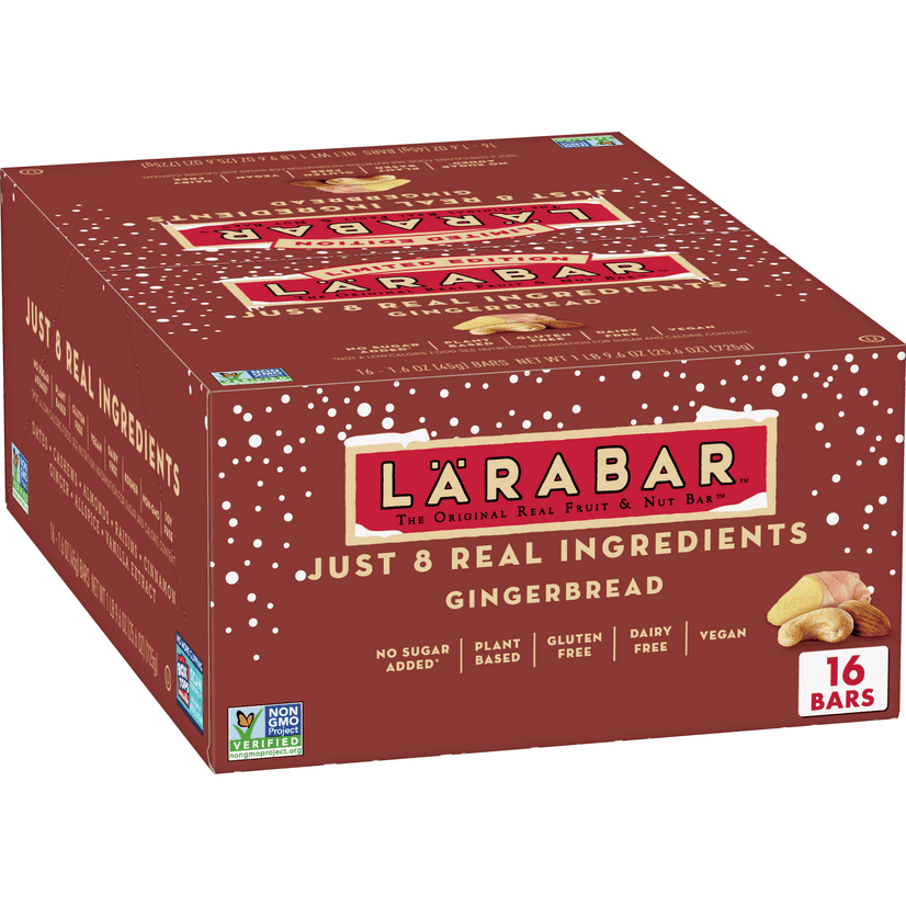 Larabar, Gluten Free Bar, Gingerbread, Vegan (16 Bars) - Walmart.com