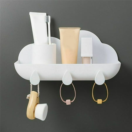 Wall-mounted Bathroom Toilet Rack Storage Rack with Water Drop Hook ...