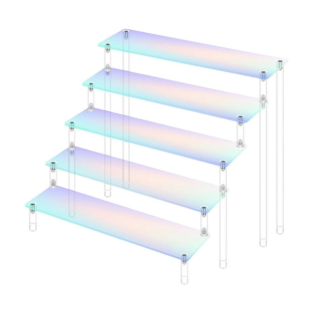 Acrylic Riser Display Shelf Clear Product Stand Rainbow Color 40cm ...