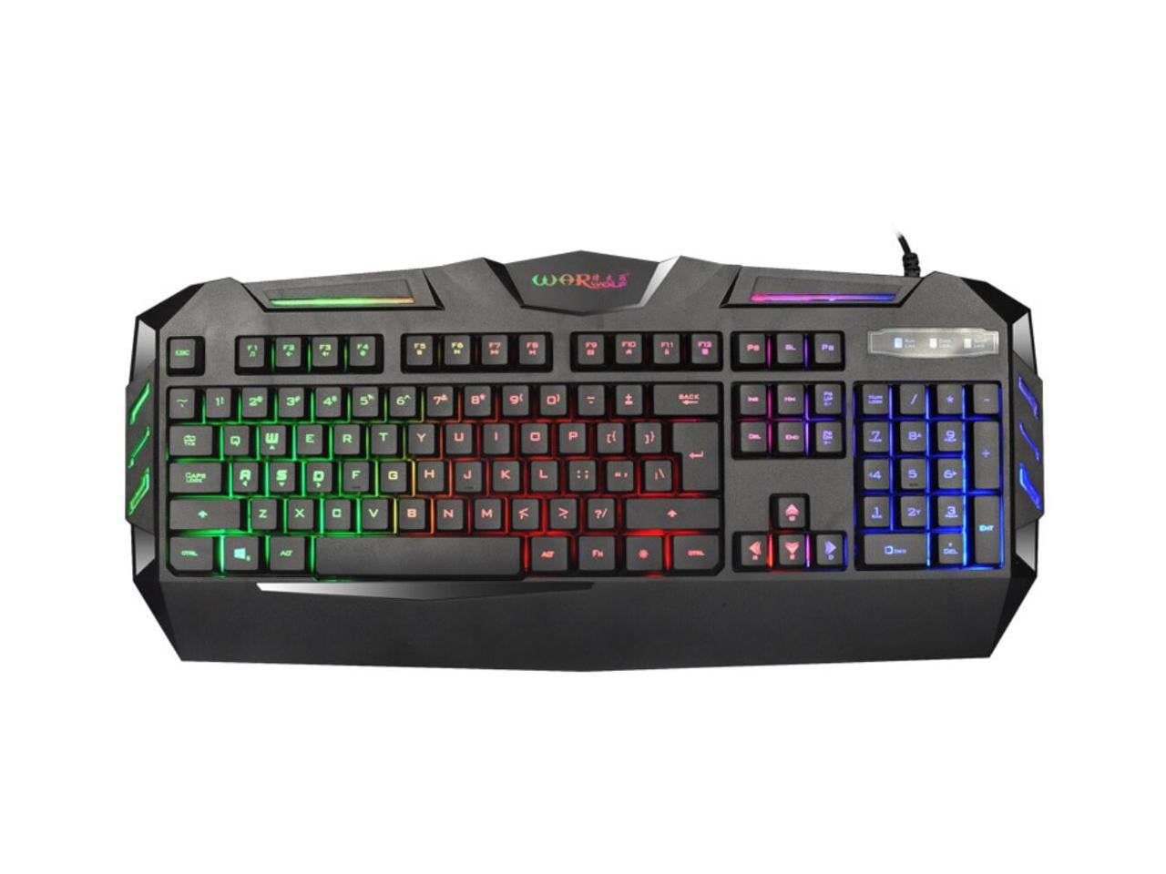 KG30 LED USB Gaming Keyboard with 7 Adjustable Colorful Backlights USB ...