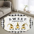 Bee Dwarf 4ft Round Rug for Cozy Reading Nook Home Office Chair Area ...