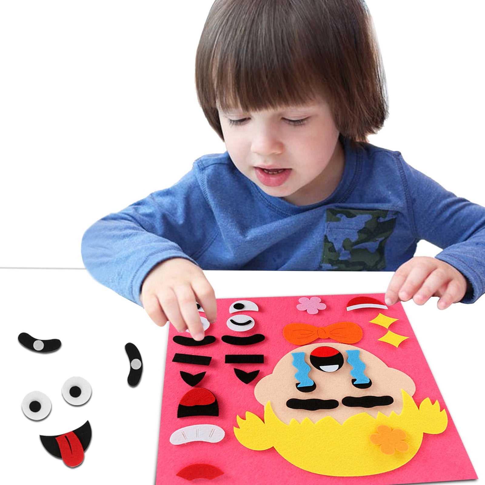 Educational Children's Change Facial Expression Stickers Toy DIY Patch ...