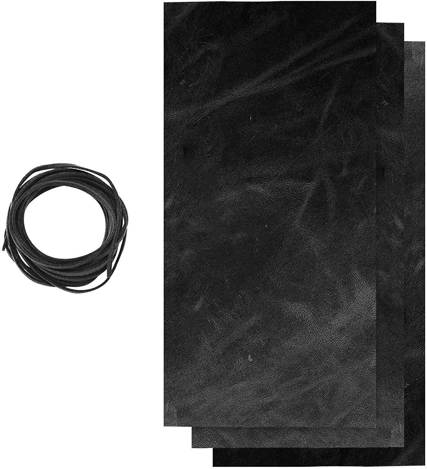 ELW 5 6 Oz 2 2 4mm Black Full Grain Leather Craft Sheets Set Of 3