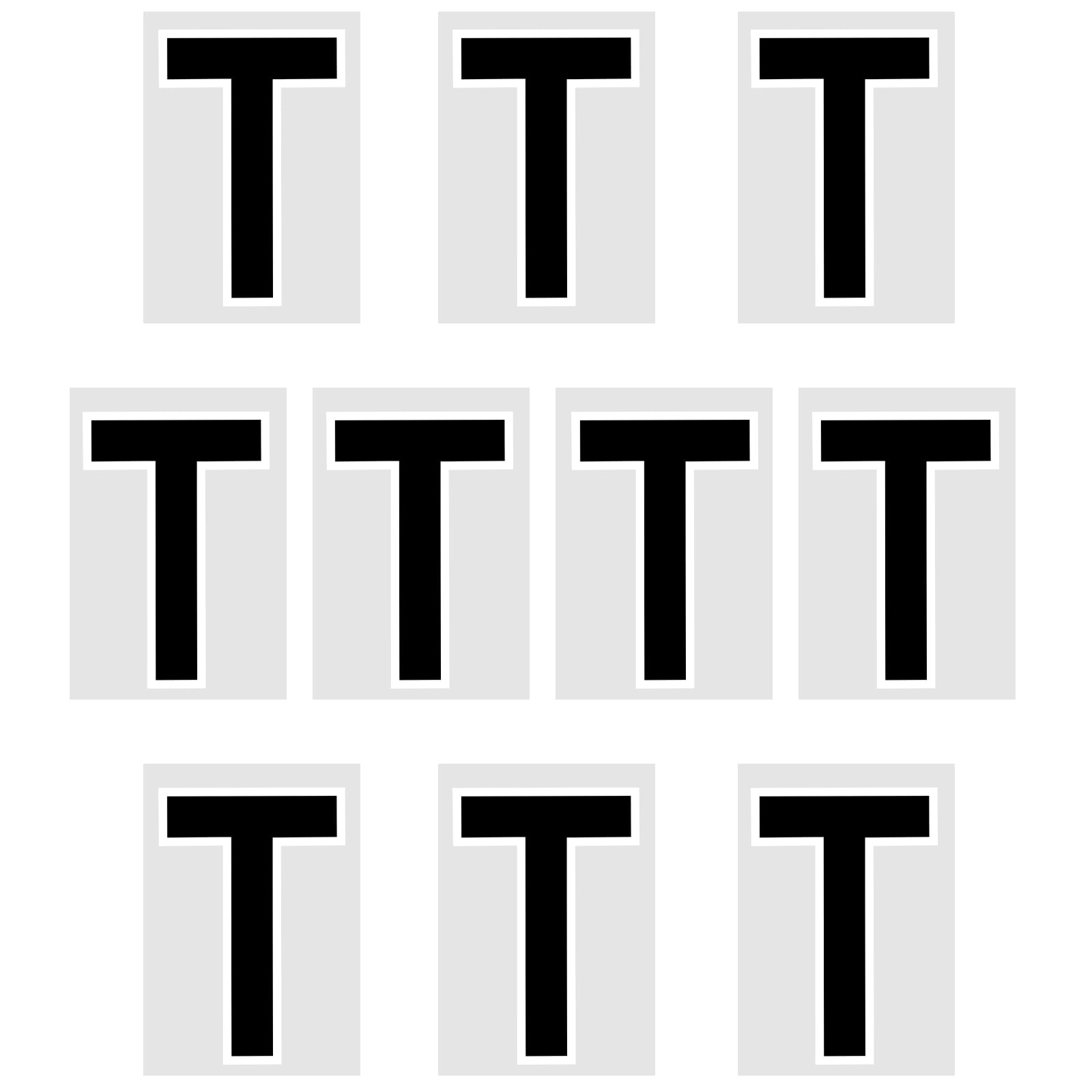 Letter T Patches Iron on Heat Transfer Letters 2 Inch Black Letter DIY ...