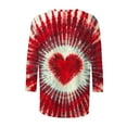 Blmnix Pullover Womens Dress Shirts Valentine Heart Print Shirts 3/4 ...