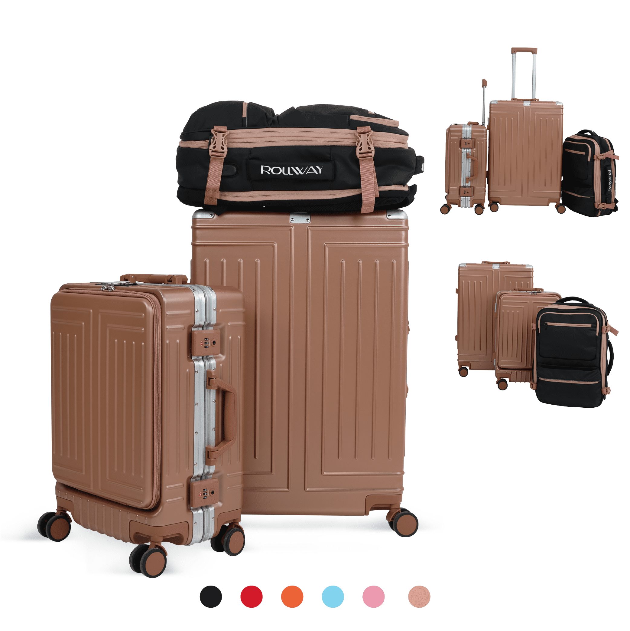 Maletas de Viaje ROLLWAY 20 y 26 Pulgadas con Ruedas y Mochila Color ...