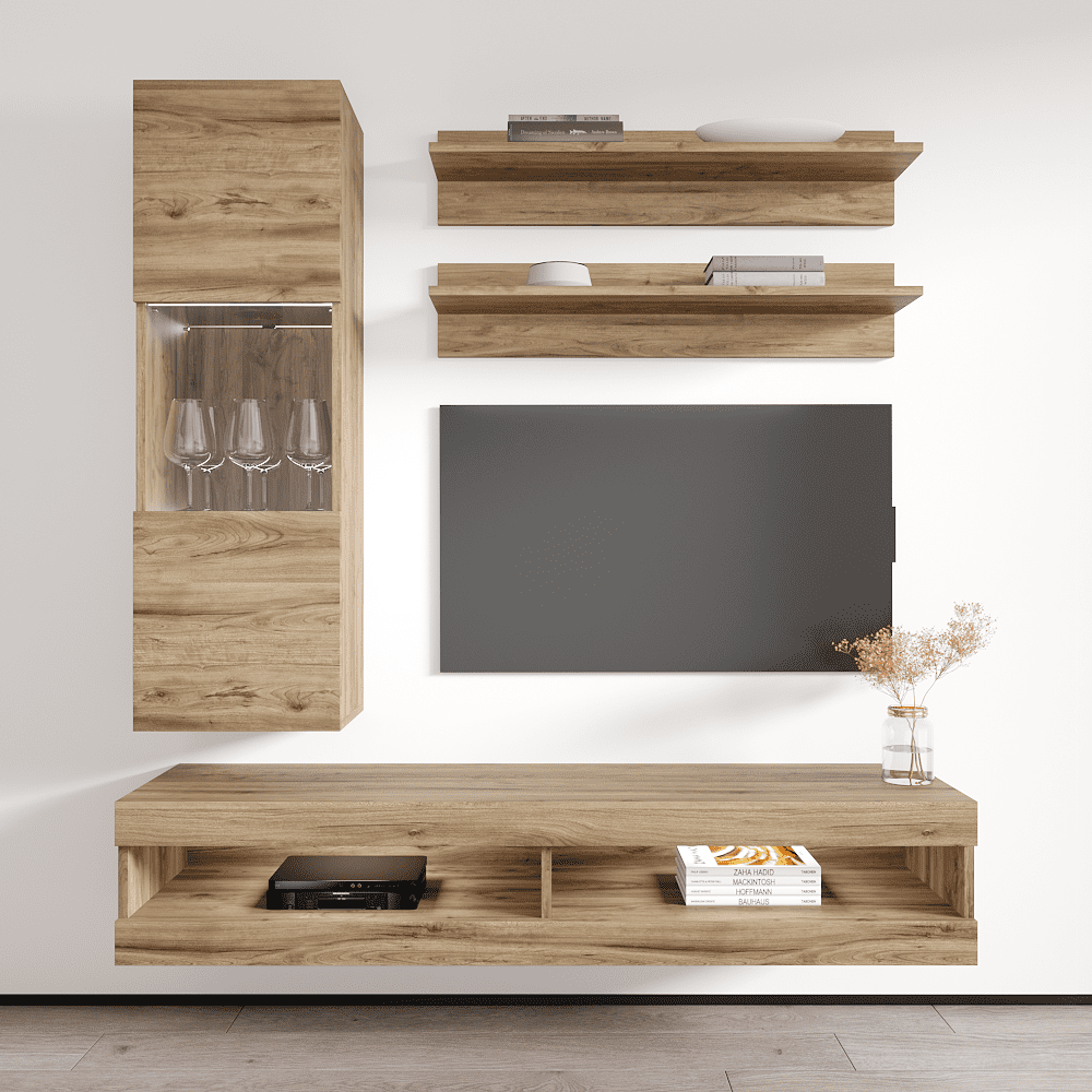 Fly H3 34TV Wall Mounted Floating Modern Entertainment Center - Walmart.com