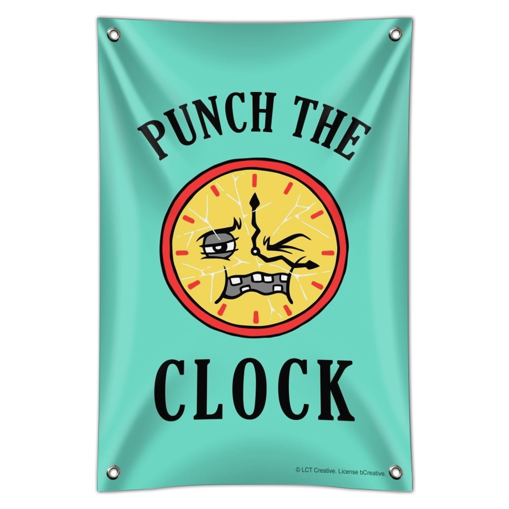 Punch The Clock Funny Humor Home Business Office Sign - Walmart.com